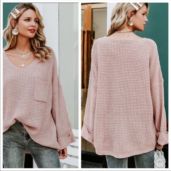 Back2Basics | Sweaters | Boyfriend Fit Acrylic Pocket Cuffed Sweater ...